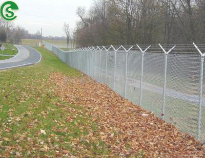 China Hot dipped galvanized Y shape security chainlink fence with top barbe wire for sale