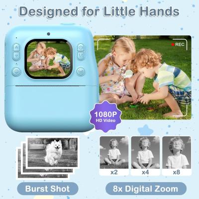 China Hot Selling Kids Instant Print Camera 1080P HD with 32GB SD Card & 4 Paper Rolls for Christmas & Birthday Gifts Ages 3-12 (Blue) for sale