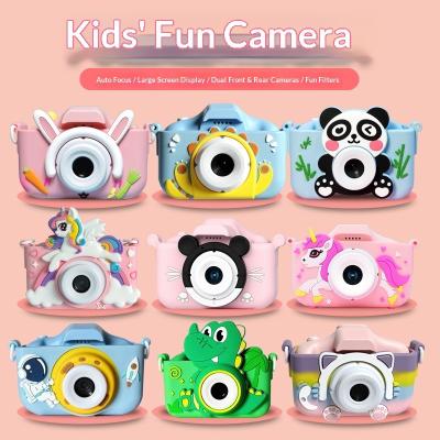 China Children's Dual-Camera Portable Mini Camera 2.0-inch IPS Screen Burst Mode Game Timer CCD Sensor Full HD 4K Video 2X-7X Zoom for sale