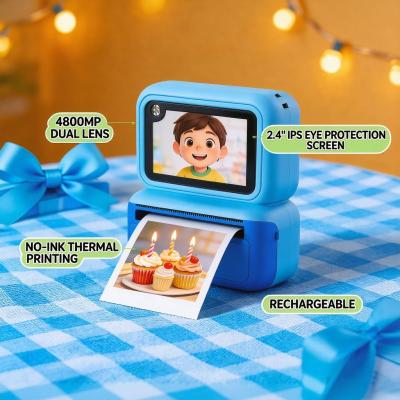 China Premium Kids Instant Print Camera CCD Sensor MicroSD Support Full HD Color Print Cartoon Design Plastic Family Happy Memories for sale