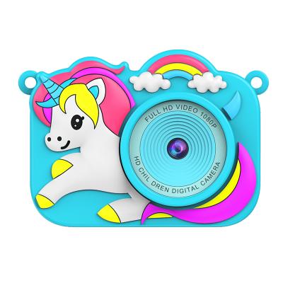 China Factory Direct Sale HD Kids Digital Camera CMOS MicroSD 120 Wide Angle 2X-7X Zoom Cartoon Mini Camera Toy Lanyard for Holiday for sale