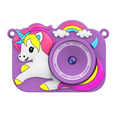 China Unicorn Kids Camera ABS Plastic Shockproof Case A9600W Dual Lens CCD 4K IPS Eye Protection Screen Video Recording Timed Shooting for sale