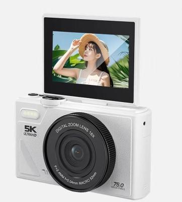 China 5K Digital Camera 75MP Vlogging Camera with 180° Flip Screen 18X Digital Zoom WiFi Auto Focus for Photography for sale