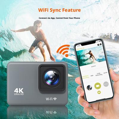 China DLC 4K Ultra HD 60FPS Action Camera 30M Deep Waterproof Wireless Wrist Control 170 Wide Angle Dual Car Dash Cam Skiing Cycling for sale