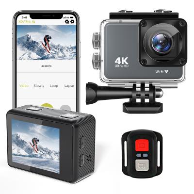 China DLC Dual Car Dash 4K Action Camera 2 Inch HD EIS Anti Shake  170° Wide Angle 30M Waterproof WiFi Phone  G Remote for Ski Surf for sale