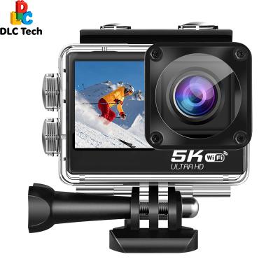 China DLC Dual Screen 5K Sports Camera 30M  Waterproof  Wireless Remote Mic Car Dash Cam for Bicycle Motorcycle  Diving Photography for sale