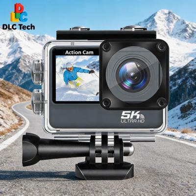 China DLC 5K 6 Axis Gyro Stabilization 30M Waterproof Dual Front Back Screen WiFi 2x-7x Zoom Outdoor Skiing Cycling Diving Vlog for sale