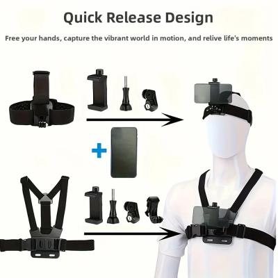 China Sports Camera Chest Strap, Phone FPV Shooting Head Mount, Electric Motorcycle Riding Bracket for sale