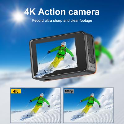 China Vlog Action Camera 4K WiFi with Dual Touch Screens 170° Wide Angle Waterproof  for Outdoor Activities and Underwater Recording for sale