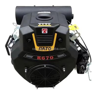 China Rato R670 21HP 670cc V Twin Double Cylinder OHV Benzinemotor 457*351*460mm 45kg Te koop