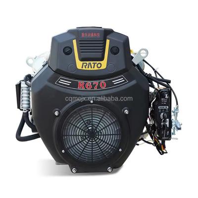 China Rato R670 21HP 670cc V Twin Double Cylinder OHV Benzinemotor 457*351*460mm 45kg Te koop