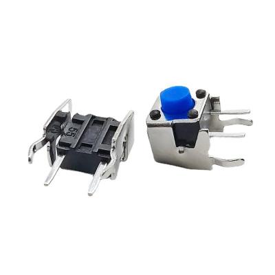 Cina Commutatore blu 2Pins 6x6 di tatto del pulsante del silicone laterale ad angolo retto con il sostegno del metallo in vendita