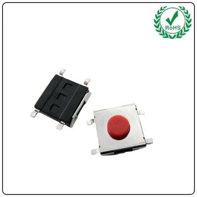 中国 6x6mmのマイクロの赤い押しボタン4 Pin SMTの気転スイッチ、蝕知スイッチの6.2x6.2mm 販売のため