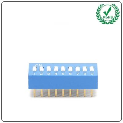 China diatype van 0.1A 50VDC plastiek 9 schakelaar van de positieonderdompeling 2 kopers Te koop