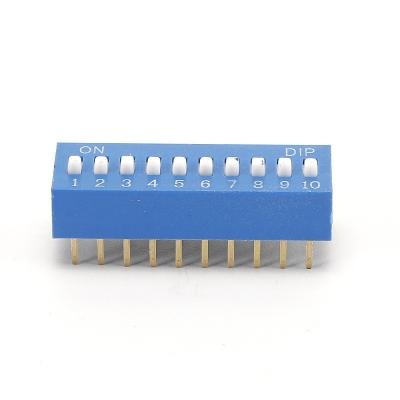 Cina DIP switch materiale dello scorrevole di 2.54mm ROHS, 5 posizione 10 Pin Dip Switch in vendita