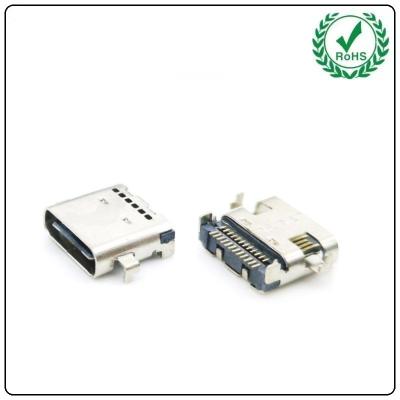 Cina Tipo-c corrente femmina doppia ad angolo retto di USB-31S-F-04B 3.5A 24P USB 3,1 di Tab Type C di fila del PWB SMT dell'incavo femminile del recipiente in vendita