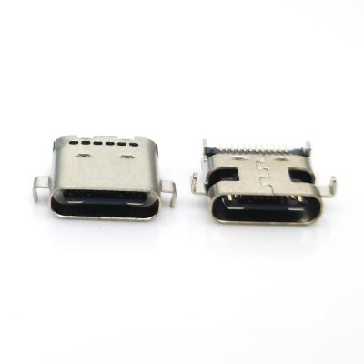 中国 USB-31S-F-04B 3.5A現在の24P USB 3.1のタイプC女性の容器のソケット直角PCB SMTの二重列タブのタイプCの女性 販売のため