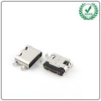 China USB 2.0 USB Type C 16 Position SMT Mid Mount 1.0mm Offset for sale