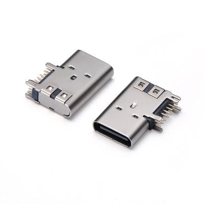 中国 穴の直角の縦のすくいのタイプを通したUSB-20C-F-14CDのタイプC 14PINのメス コネクタの速い充電器 販売のため