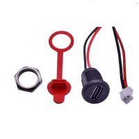 China Custom Cable Mount USB Type C Jack Socket Threaded Panel Mounting USB C Female Connector Wire Lead for sale