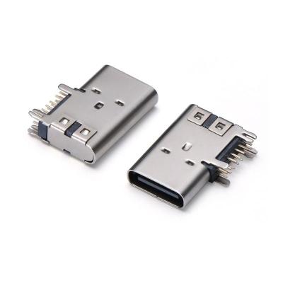 中国 穴SMTを通したUJC-VP-3-SMT-TR USB 2.0のタイプCのソケット6Pin SMDの垂直 販売のため