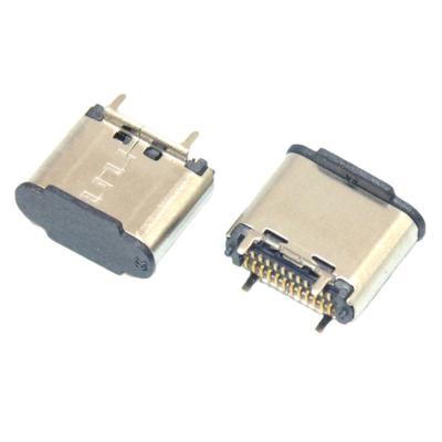 中国 USB-31C-F-01BS02 H6.5 USB 3.1のタイプCの女性のソケット直角PCB SMTの二重列タブ 販売のため