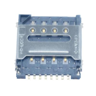 Cina Connettore dell'incavo della carta di SMT 8pin 1.5H Flip Type Micro Sim Gps di alta qualità di prezzo basso in vendita