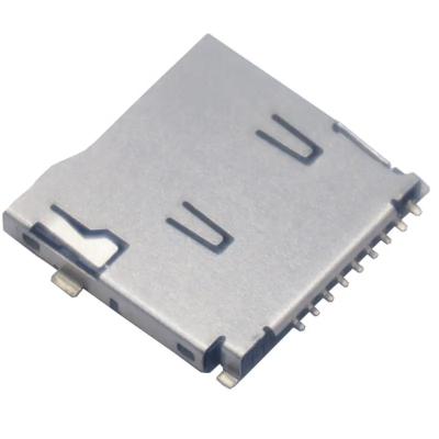中国 1つのPin SMT押し二重圧力めっきの金のタイプ マイクロSDの帯出登録者の良質のコネクターと工場製造者8 販売のため