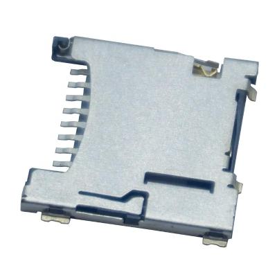 中国 押し押しのタイプ マイクロSDカード ソケット、1.45H 8Pin SMT TFカード コネクター 販売のため