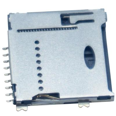 中国 押し押しTFのカード読取り装置のソケットのアダプターSdのメモリ・カードのコネクターH1.4 9pin 販売のため