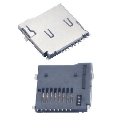 China Posição Mini Sd Card Connector do telefone, conector de cartão da memória do impulso do impulso de 9pin 1.85H TF à venda