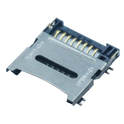 中国 TF/マイクロSDカード ソケット フリップ タイプSMT内部溶接8P 1.5H/1.8H 販売のため