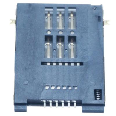 中国 皿が付いている携帯電話6 Pin Simカード アダプター押し押しSMT SMDのタイプ 販売のため
