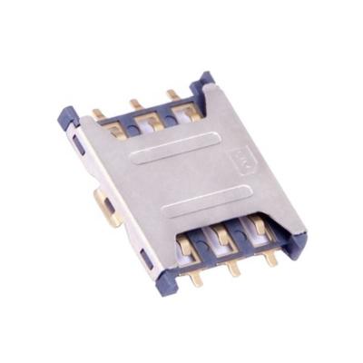 Cina Connettore dell'incavo della carta di 6 Pin Push-Pull Type Nano Sim per il telefono cellulare in vendita