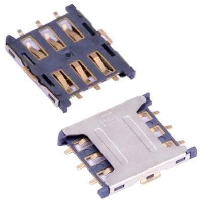 Cina Connettore dell'incavo della carta di 6 Pin Push-Pull Type Nano Sim per il telefono cellulare in vendita