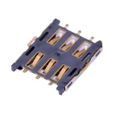 Cina Connettore dell'incavo della carta di 6 Pin Push-Pull Type Nano Sim per il telefono cellulare in vendita