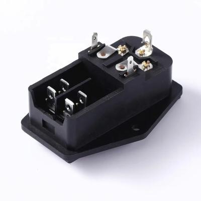 Cina LZ-14-F10 10A 250V 3 Pin IEC320 C14 Presa di corrente per spina maschio con ingresso CA con interruttore a fusibile in vendita