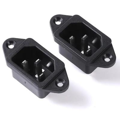 中国 LZ-14-1 100%の新しい良質AC 250V 10A可聴周波黒い3ピンIEC320 C14入口のパワー プラグのソケット セット 販売のため