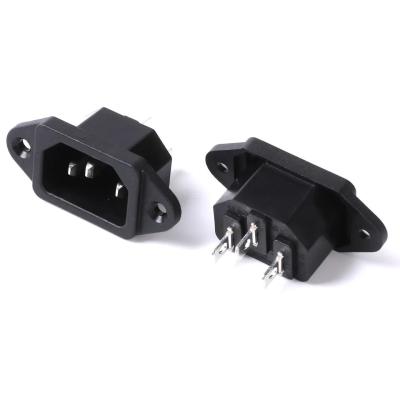 中国 LZ-14-1 100%の新しい良質AC 250V 10A可聴周波黒い3ピンIEC320 C14入口のパワー プラグのソケット セット 販売のため