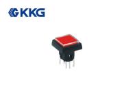 China 6 PIN Illuminated Tact Switch , metal Square Push Button Light Switch for sale