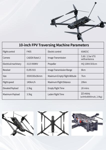 Quality High-Speed 3.5 KG Payload FPV Racing UAV with 10 Inch Display Remote Control for sale