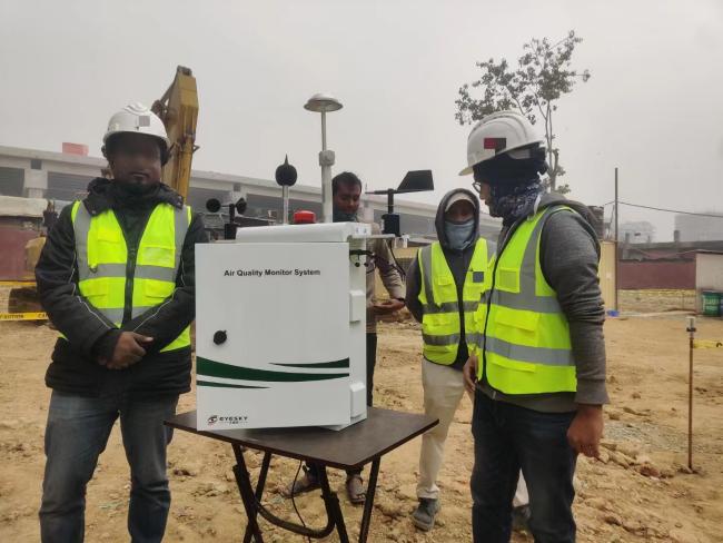 ES80A-A6 4G Industrial O3 Gas AQMS pm2.5 pm10 TSP Weather station Air Quality Monitoring System