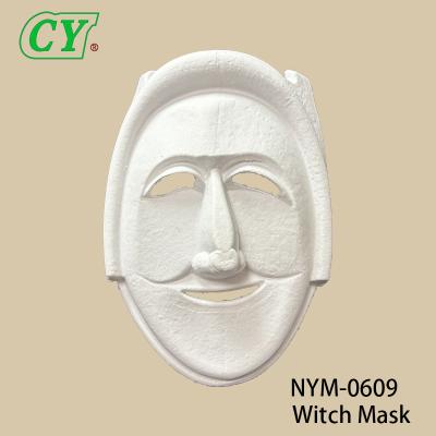 China New DIY Craft Face Masks Blank White Paintable Paper Pulp Mask for Cosplay Halloween Family Games Party Masks for sale