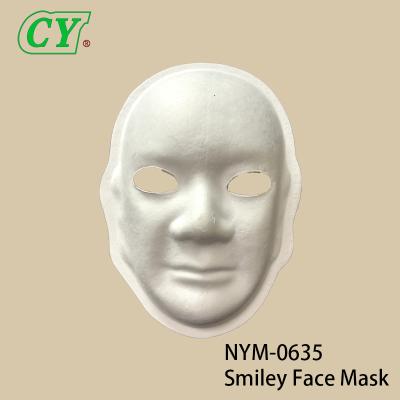 China White Paper Mache Hand Painted Smile Face Cosplays Masks DIY Venetian Facemasks Party Masks for sale