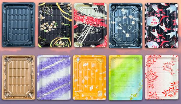 Quality Customize Design Variety Size Non-Slip Plastic Sushi Tray with Lid for sale