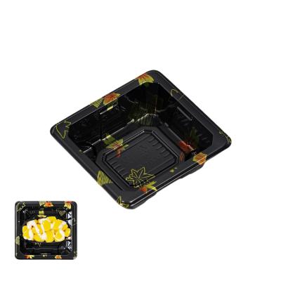 China Customize Design Variety Size Non-Slip Plastic Sushi Tray with Lid for sale