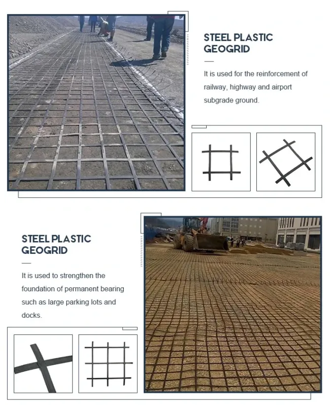 Factory Price 30kn 50kn 60kn 80kn 100kn 120kn Steel Plastic Composite Geogriddriveway Geogrid for Road Construction Geogrid