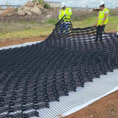 China Black Gravel Stabilizer Grid Ground HDPE Geocell Factory Gravel Stabilizer for Driveway Retaining Walls for sale