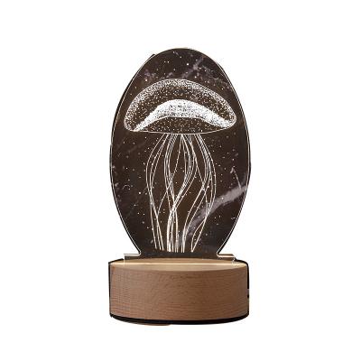 Cina Modern Simplicity 3D Night Light Company Logo Carving LED Activity Gift USB Desk Lamp Acrylic Bedroom Bedside Lamp in vendita