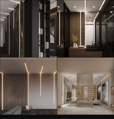 China LED linear lamp line lamp slot Black aluminum profile ceiling ceiling embedded aluminum lamp with slot card   for sale